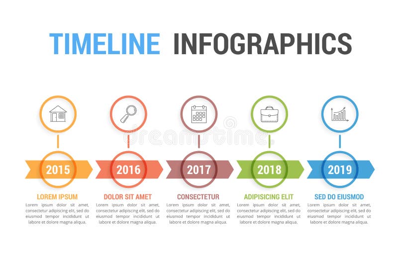 Timeline Infographics stock vector. Illustration of flow - 121691621
