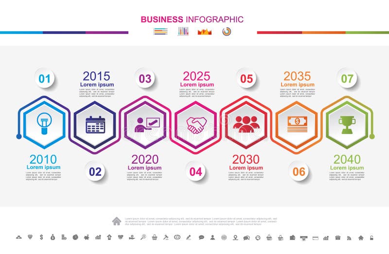 Timeline Infographics Business Success Concept with Graph. No8 Stock ...
