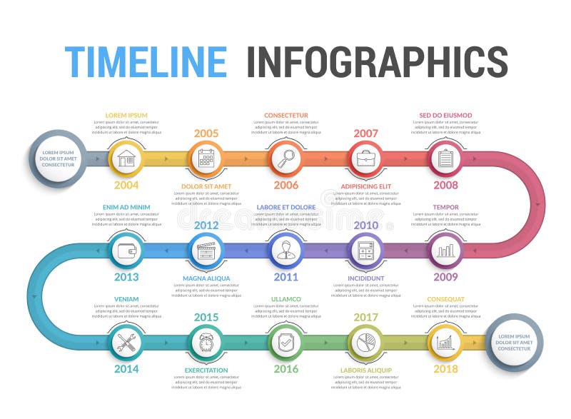 Timeline Infographics stock vector. Illustration of company - 112013104