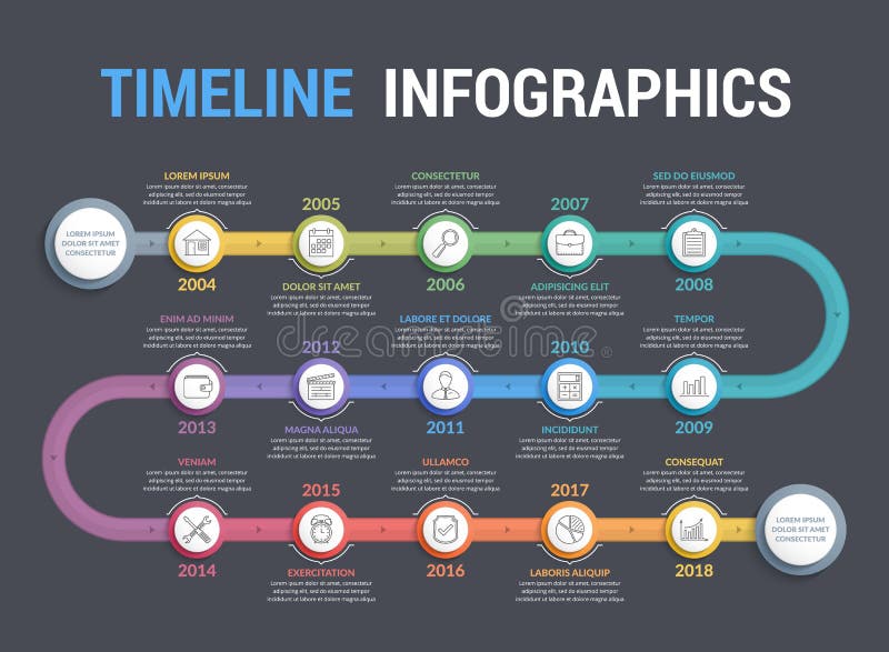 Timeline Infographics stock vector. Illustration of history - 112944231