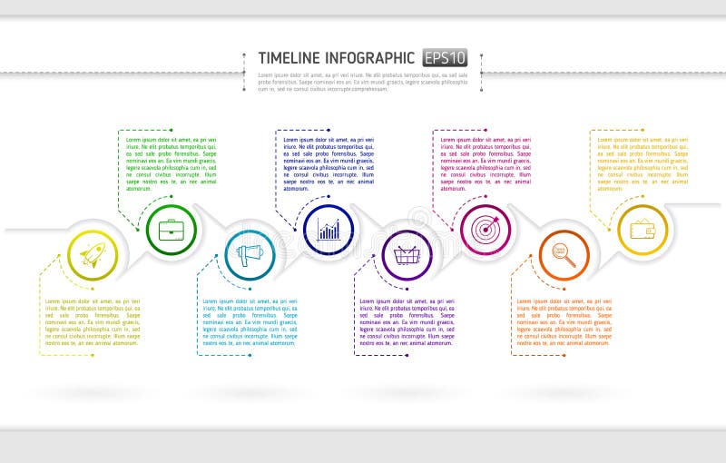Timeline Design with Integrated Radial and Line Elements. Stock Vector ...