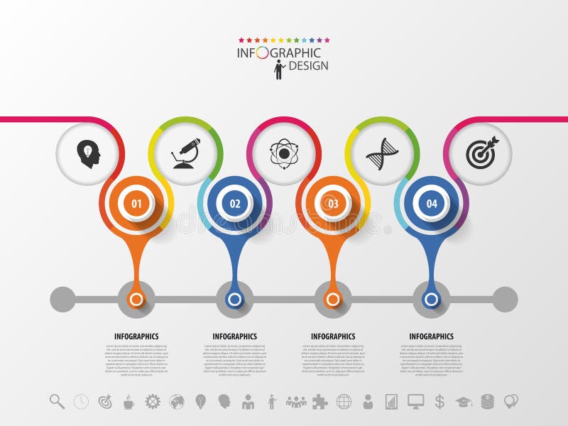 Timeline Infographics Design Template. Colorful Vector Illustration ...