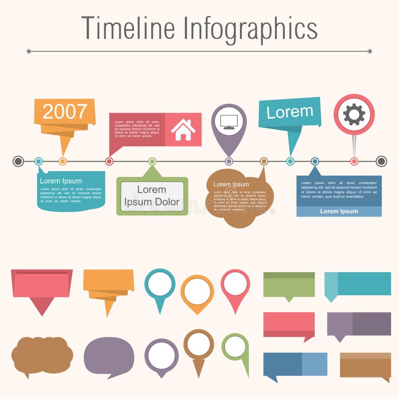 Timeline Pro - Different Tooltips Stock Vector - Illustration of modern ...