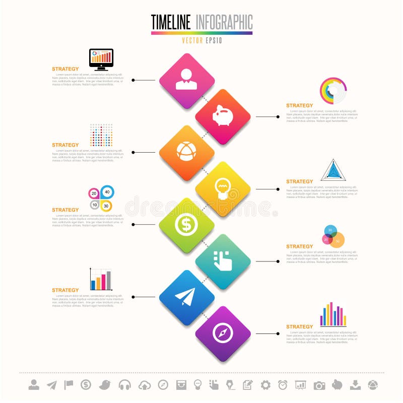 Timeline Infographics Design Template Stock Vector - Illustration of ...