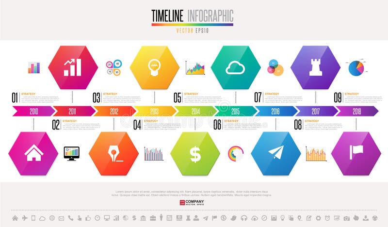 Timeline Infographics Design Template Stock Vector - Illustration of ...