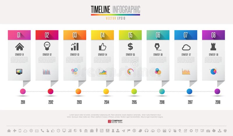 Timeline Infographics Design Template Stock Vector - Illustration of ...