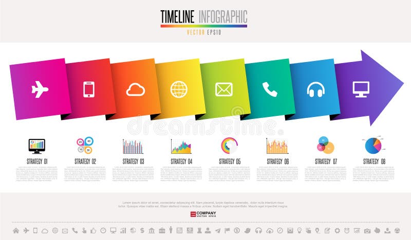 Timeline Infographics Design Template Stock Vector - Illustration of ...