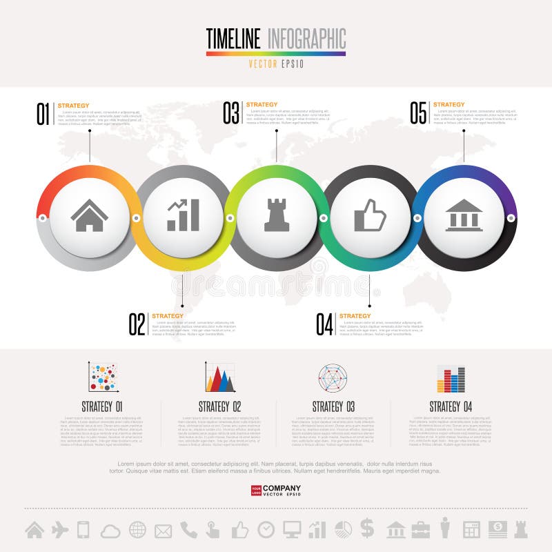 Timeline Infographics Design Template Editorial Image - Illustration of ...
