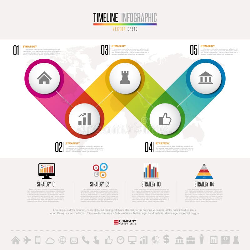 Timeline Infographics Design Template Editorial Photo - Illustration of ...