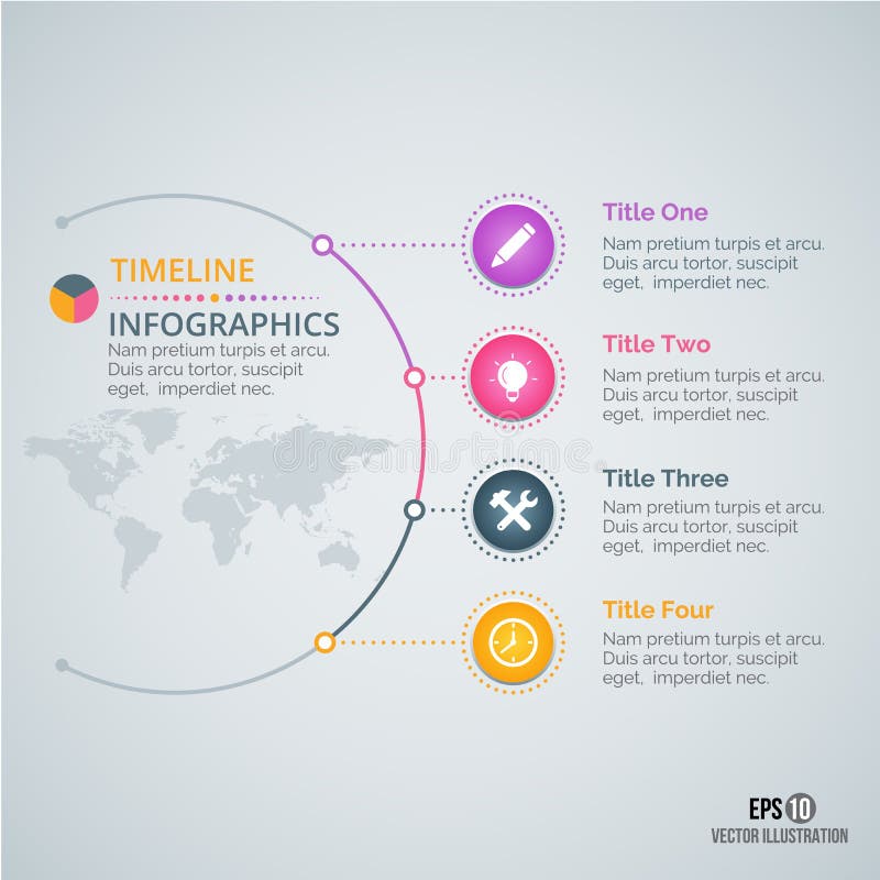 Timeline Infographics Design Template with Numbered Paper Elements ...