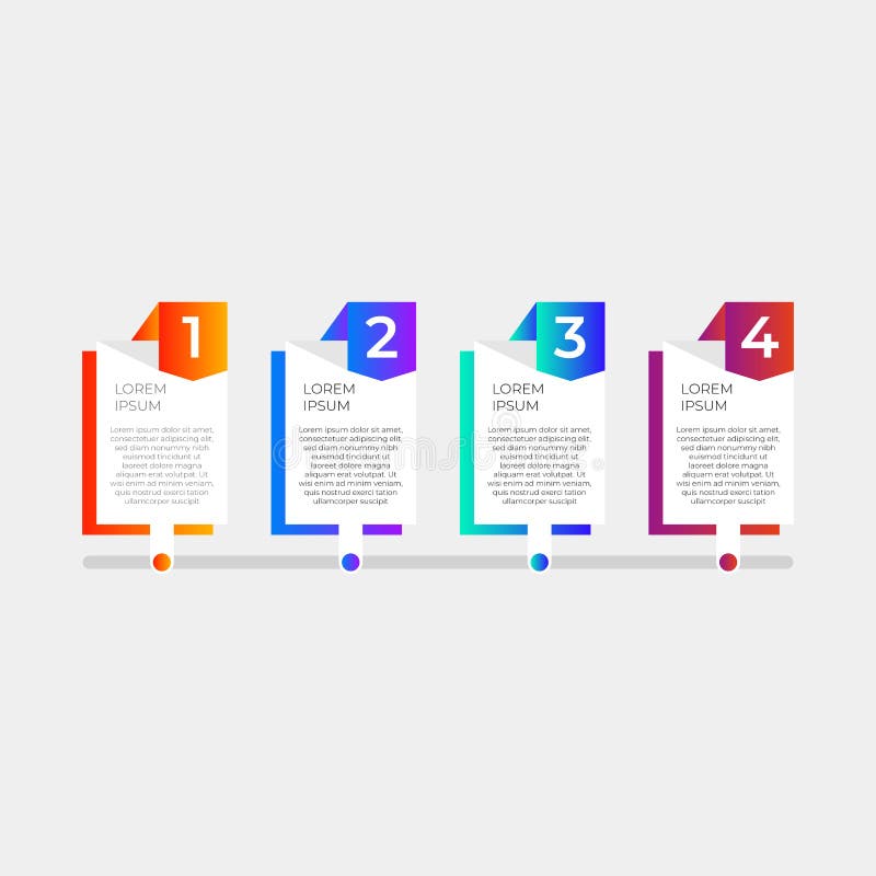 Timeline Infographics Flat Design and Colorful Steps Collection Vector ...