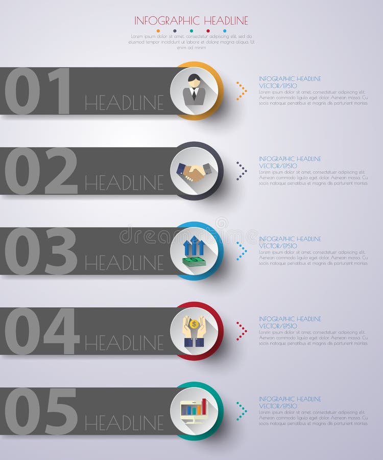 Timeline Infographics with Icons Set. Vector. Illustration. Stock ...