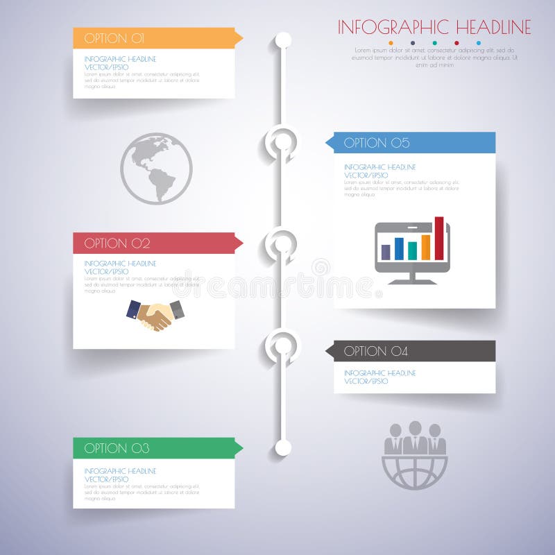 Timeline Infographics with Icons Set. Vector. Illustration. Stock ...