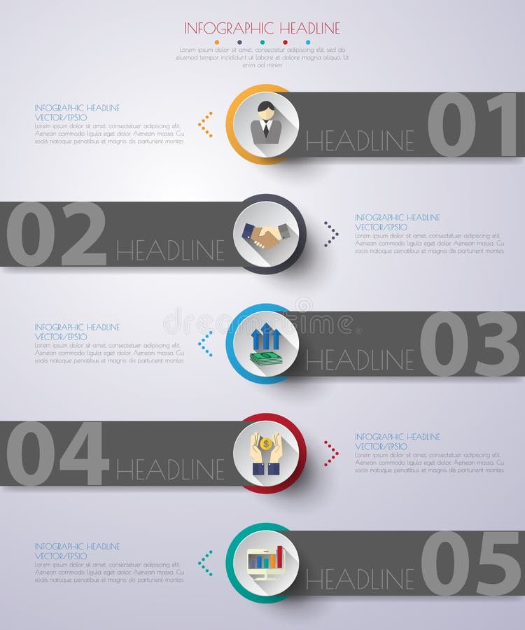 Timeline Infographics with Icons Set. Vector. Illustration. Stock ...