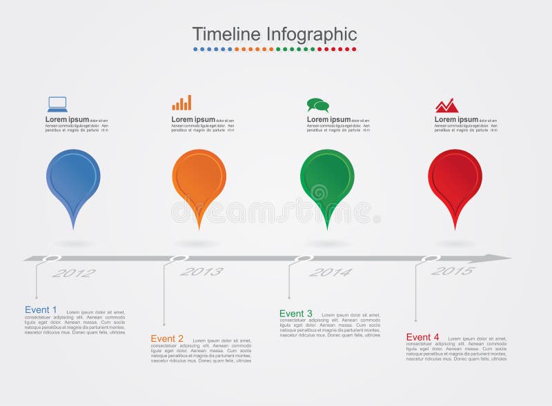 Timeline Infographics with Icons. Vector Stock Vector - Illustration of ...