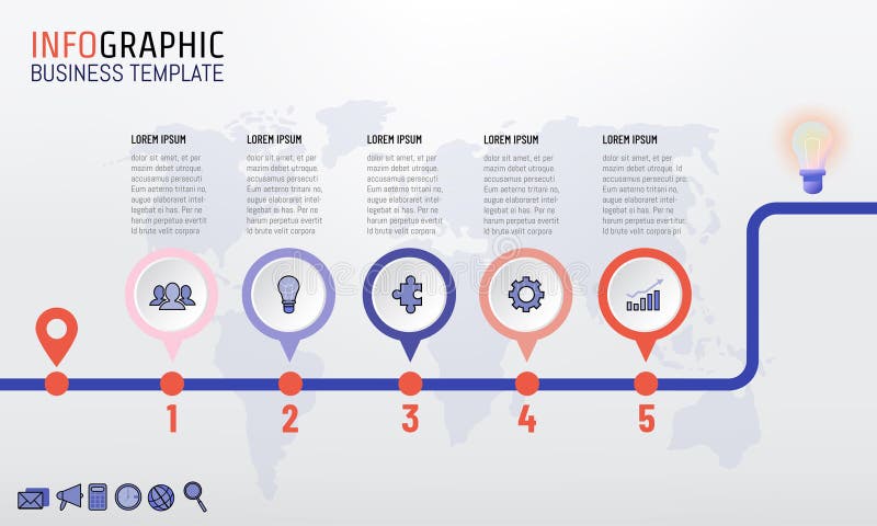 Timeline Infographics Template Design with 5 Steps, Processes, W Stock ... Timeline Infographics Template Design with 5 Steps, Processes, W Stock ...