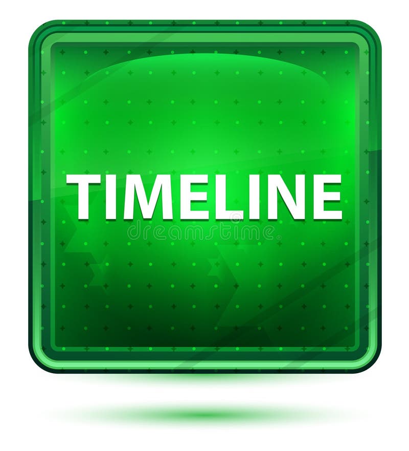 Timeline Neon Light Green Square Button Stock Illustration ...