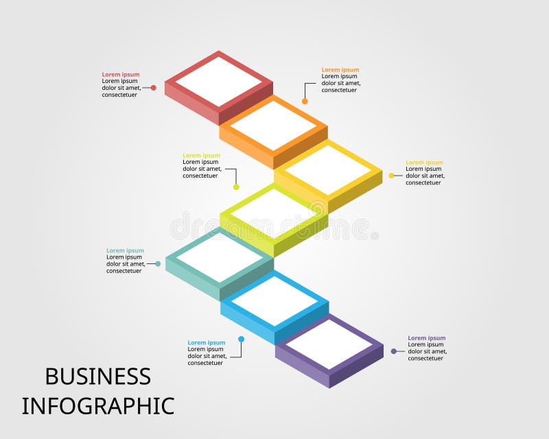 Timeline Ladder Level for Infographic Presentation Template with 7 ...