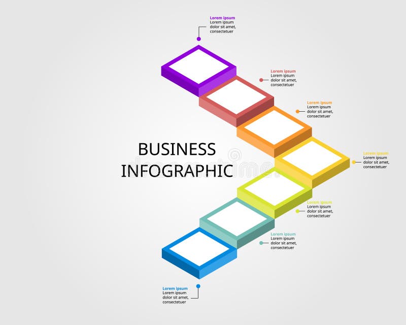 Timeline Ladder Level for Infographic Presentation Template with 7 ...