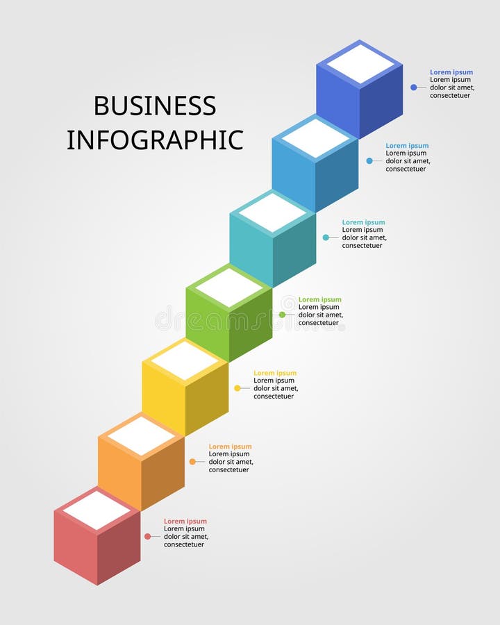 Timeline Ladder Level for Infographic Presentation Template with 7 ...