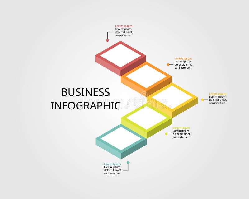 Timeline Ladder Level for Infographic Presentation Template with 5 ...