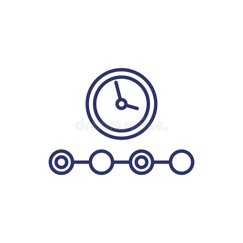 Timeline Line Icon on White Stock Vector - Illustration of step ...