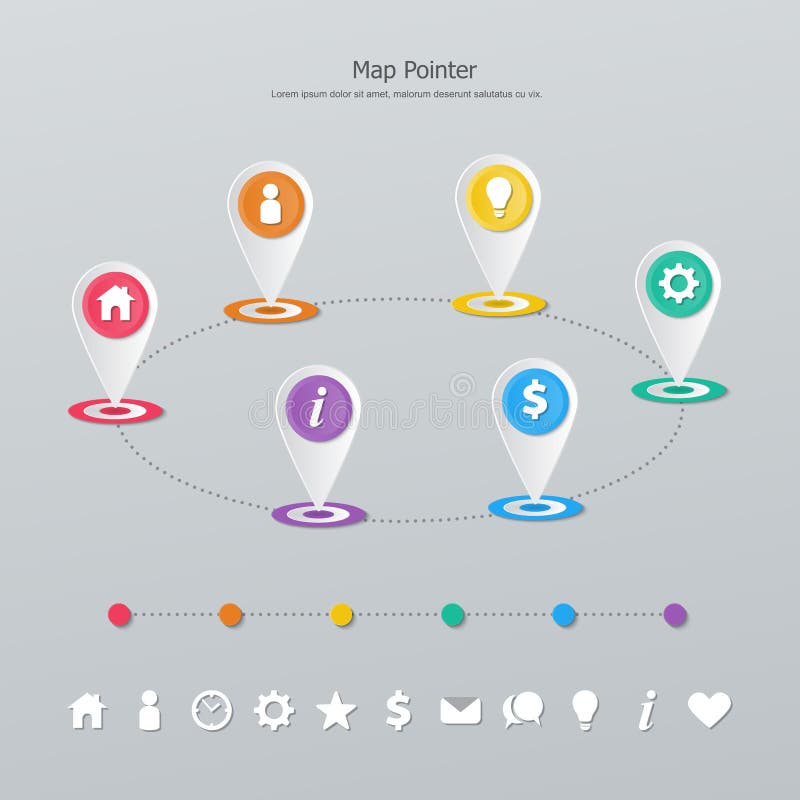 Timeline map pointer stock illustration. Illustration of circle - 47530312