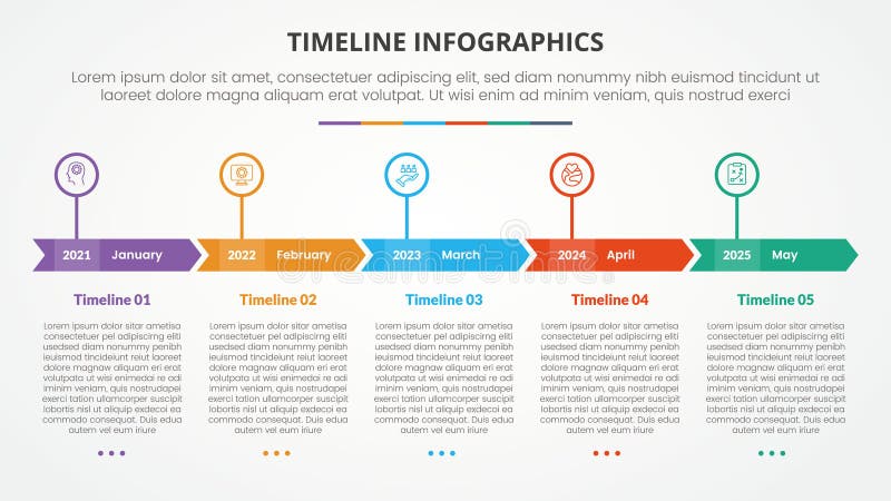History Timeline Infographic Arrow Stock Illustrations – 1,832 History ...