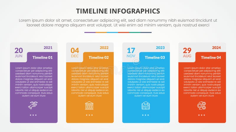 Timeline Milestone Infographic Concept with Big Box Creative Card Shape ...