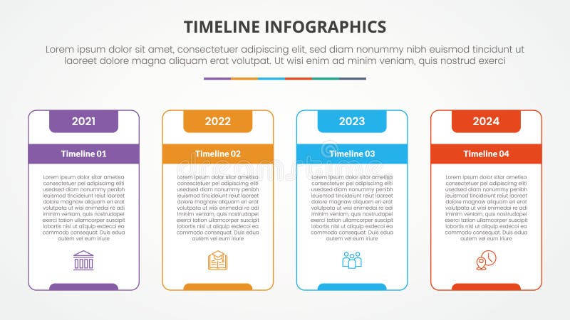 Timeline Milestone Infographic Concept with Big Outline Box Table and ...