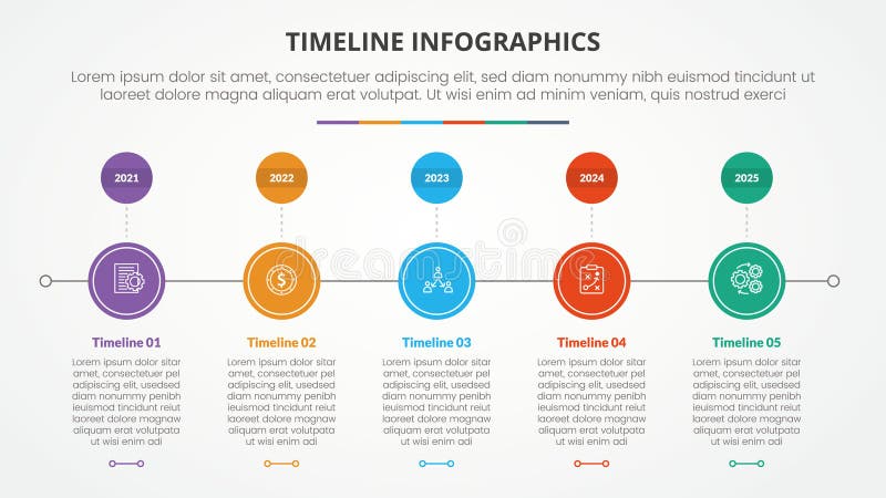 Timeline Milestone Infographic Concept with Circle on Horizontal Right ...