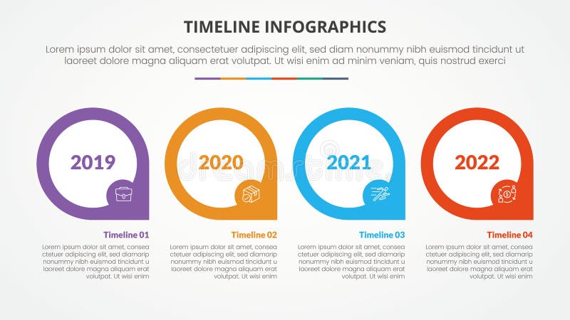 Timeline Milestone Infographic Concept with Creative Circle Sharp Edge ...