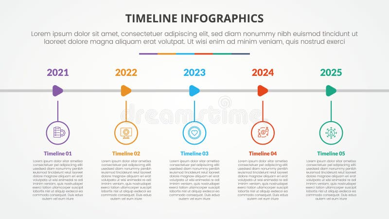 Timeline Milestone Infographic Concept with Outline Circle with Arrow ...