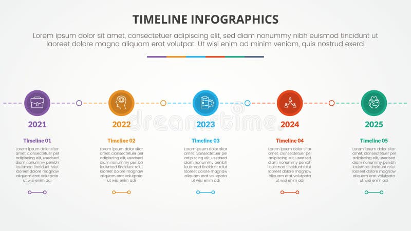Timeline Milestone Infographic Concept with Small Circle Line ...