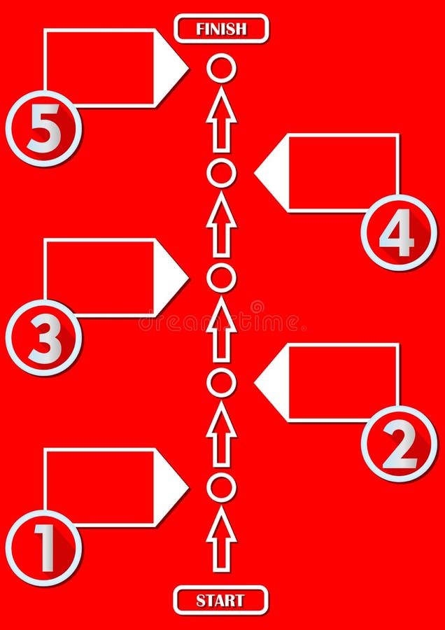 Timeline in Modern Flat Design, Vector in Red and White Stock Vector ...