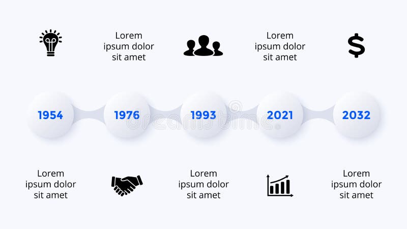 Timeline Neumorphic Vector Infographic Timeline. 5 Steps. Presentation ...