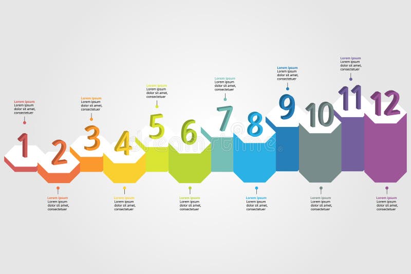 Timeline with Number Template for Infographic Presentation Template ...