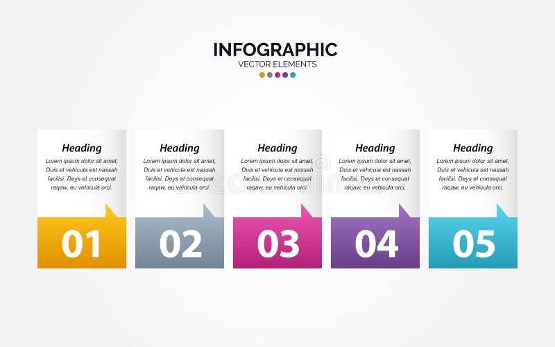 Timeline 5 Options Horizontal Infographic for Presentations Workflow ...
