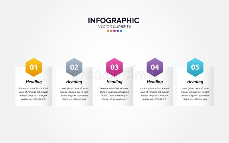 Timeline 5 Options Horizontal Infographic for Presentations Workflow ...