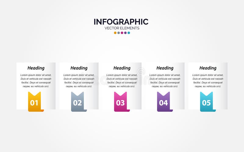 Timeline 5 Options Horizontal Infographic for Presentations Workflow ...