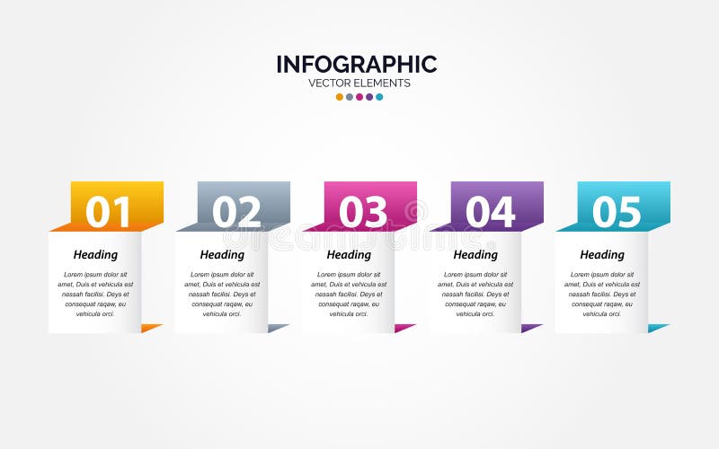 Timeline 5 Options Horizontal Infographic for Presentations Workflow ...