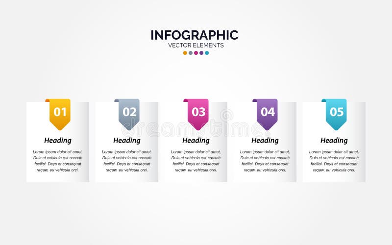Timeline 5 Options Horizontal Infographic for Presentations Workflow ...