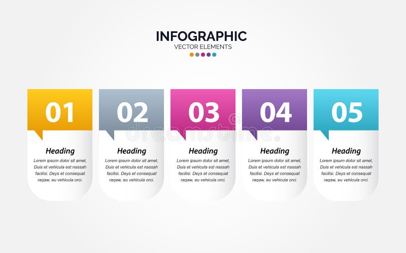 Timeline 5 Options Horizontal Infographic for Presentations Workflow ...
