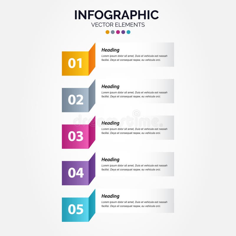 Timeline 5 Options Vertical Infographic for Presentations Workflow ...