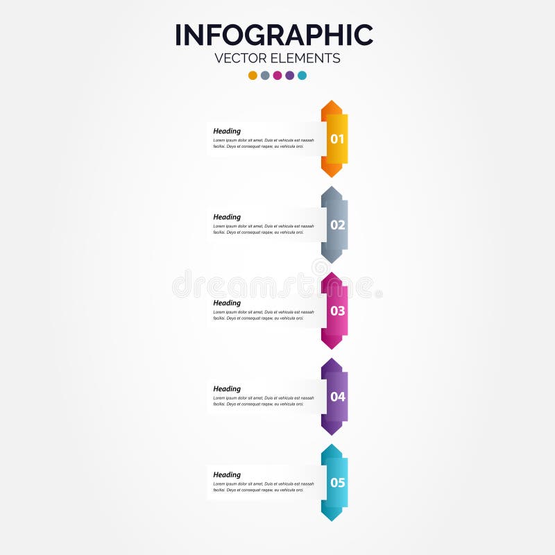 Timeline 5 Options Vertical Infographic for Presentations Workflow ...