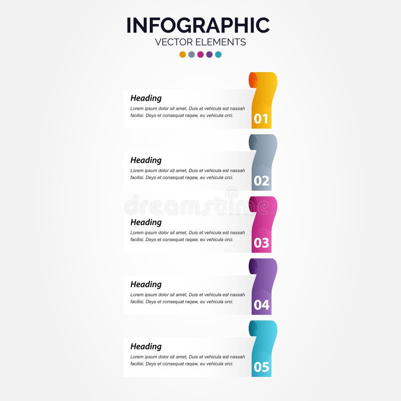 Timeline 5 Options Vertical Infographic for Presentations Workflow ...