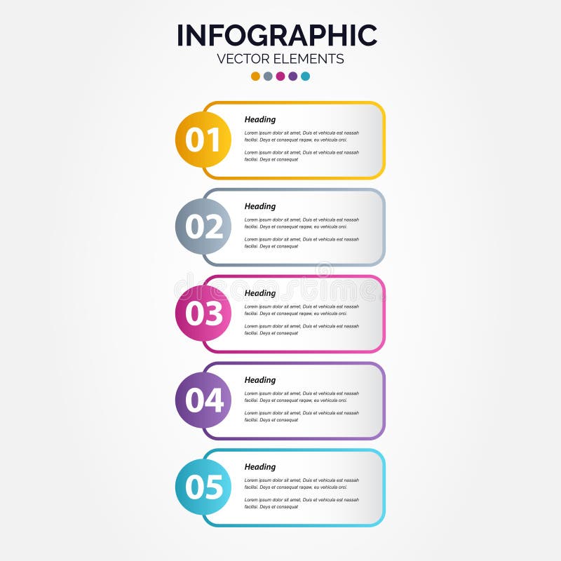 Timeline 5 Options Vertical Infographic for Presentations Workflow ...