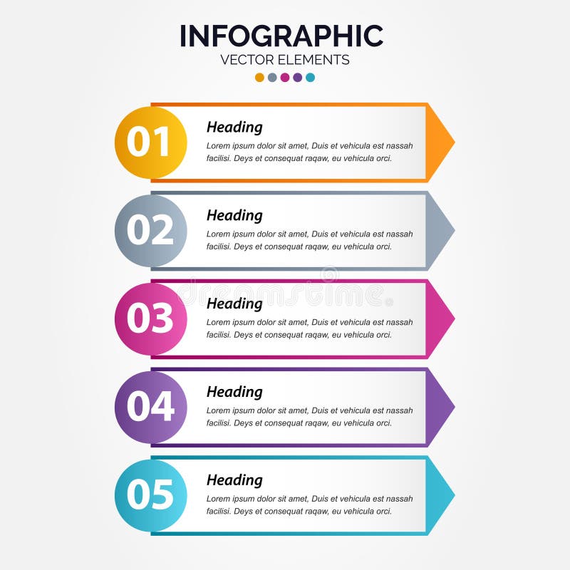 Timeline 5 Options Vertical Infographic for Presentations Workflow ...