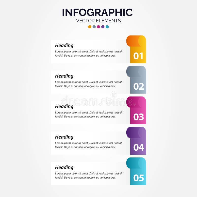 Timeline 5 Options Vertical Infographic for Presentations Workflow ...