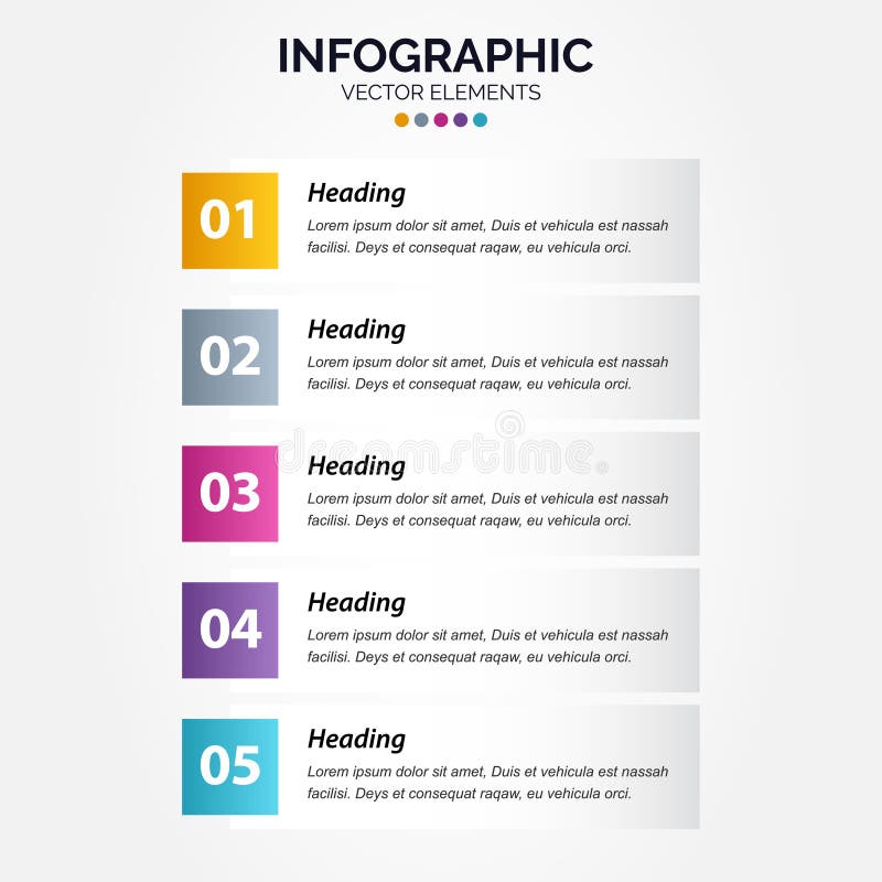 Timeline 5 Options Vertical Infographic for Presentations Workflow ...